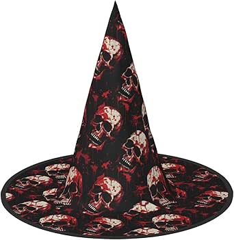 Amazon.com: GAPWJNK Bloody Skulls On Dark Halloween Cap Witch Hat Fit ...