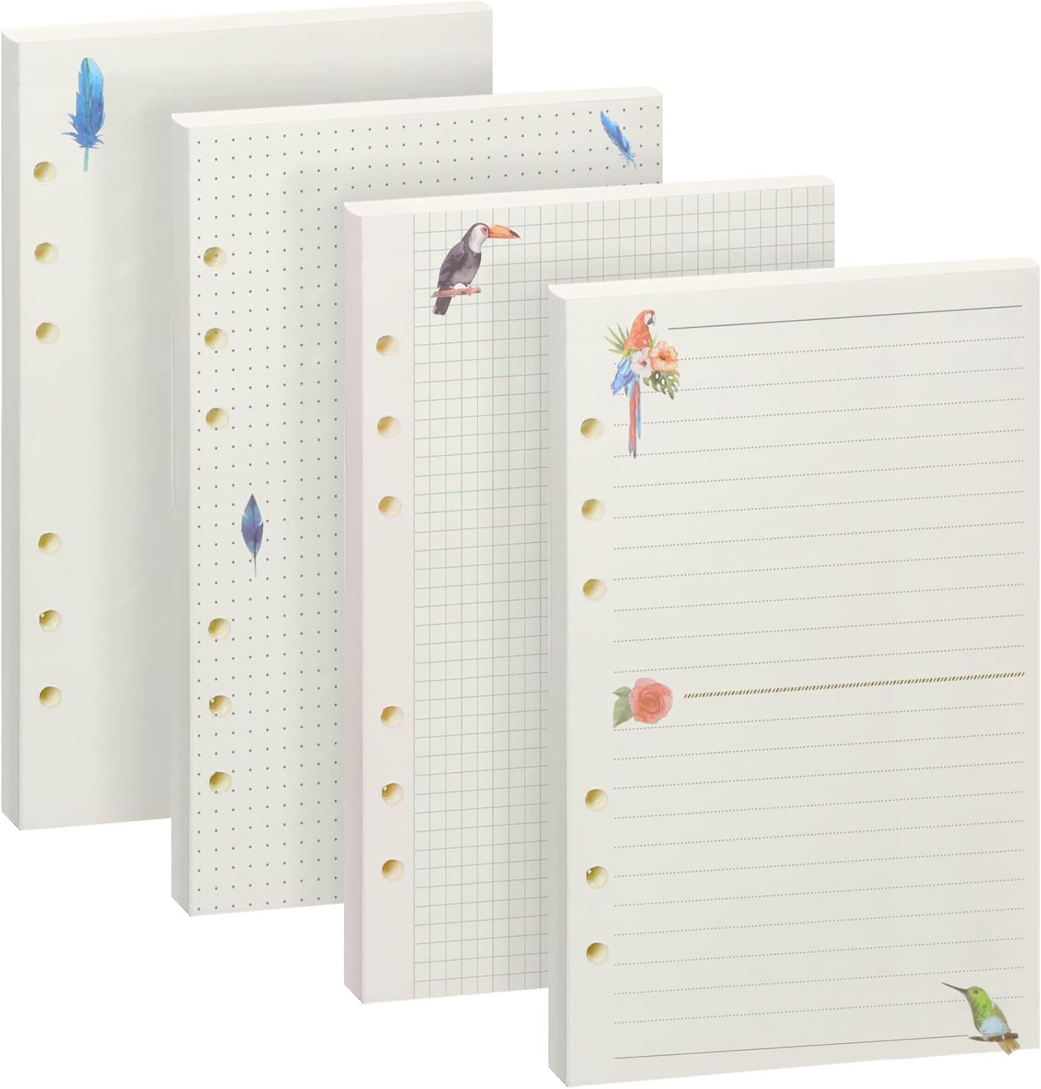 Amazon.com : A6 Refill Paper set, 6 Plastic Binder inserts, 2 A6 Lined ...