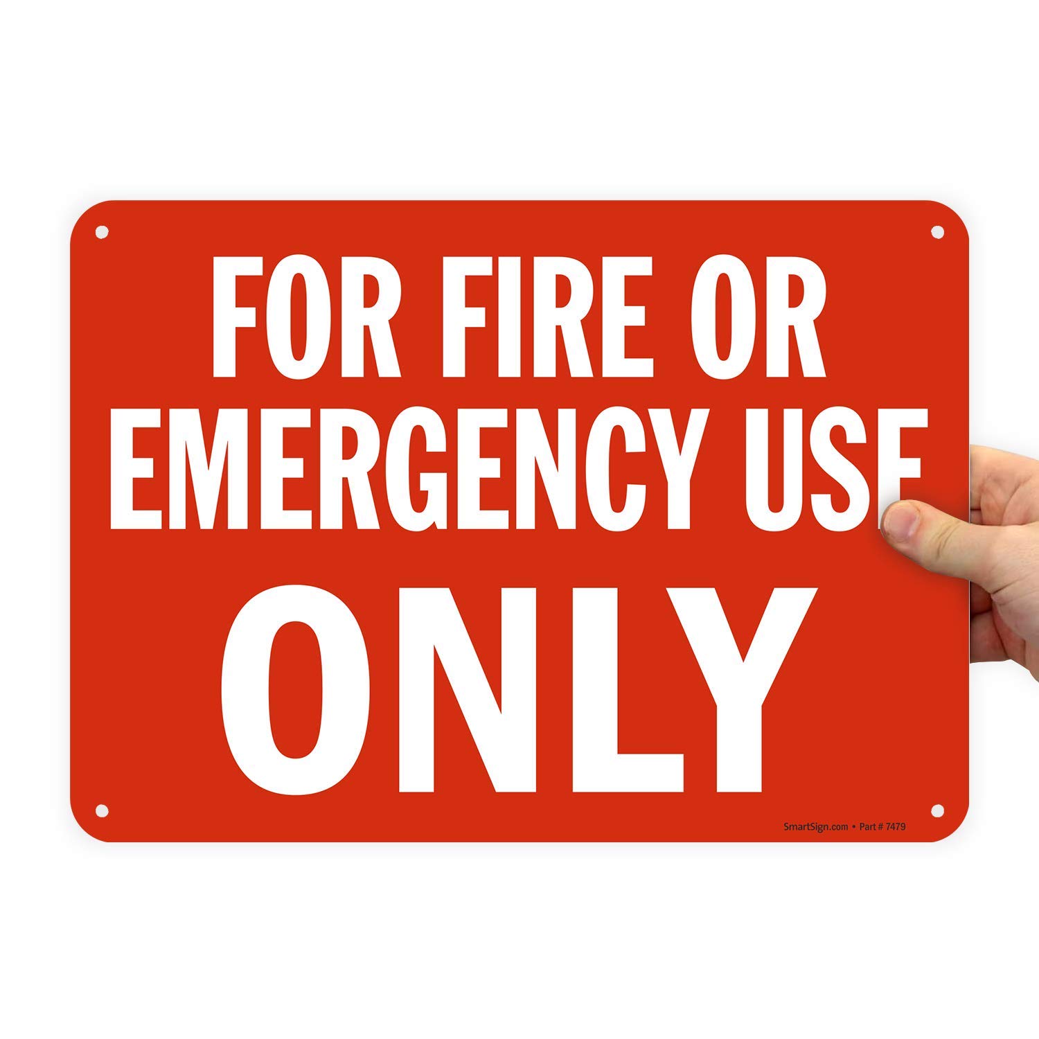 Amazon.com: SmartSign "For Fire Or Emergency Use Only" Sign | 10" x 14 ...