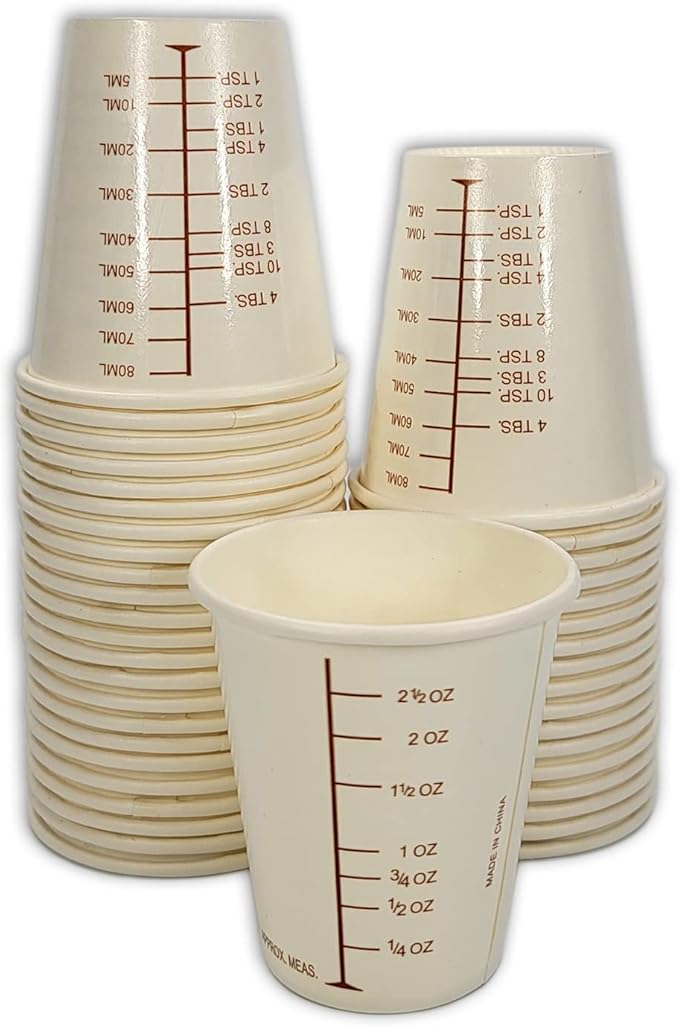 Amazon.com: 50 3oz Coated Paper Graduated Measuring Cups for Mixing ...
