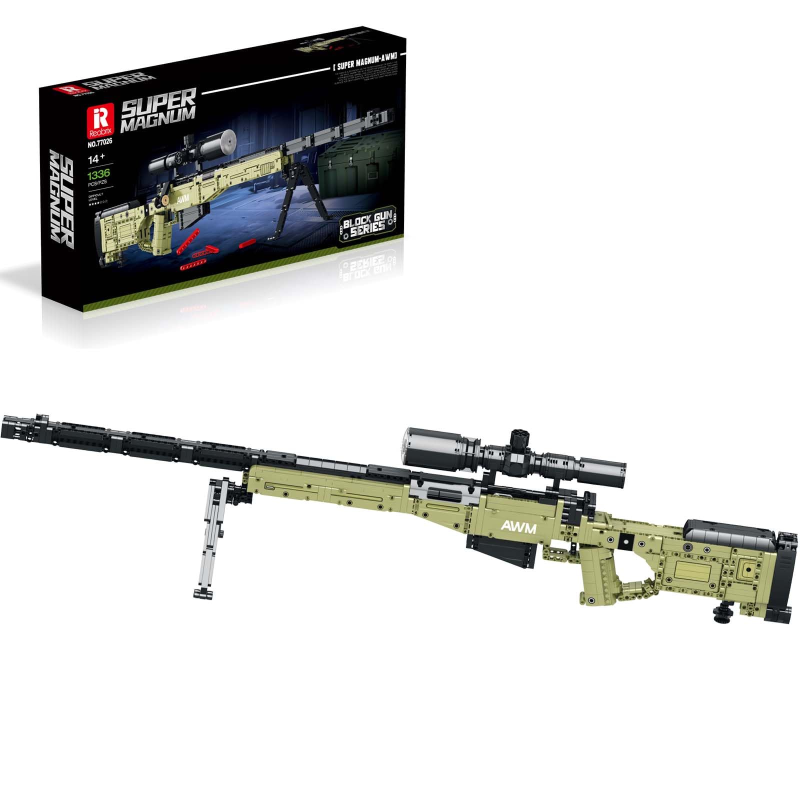 Reobrix 77026 Gun Building Blocks Set, AWM Sniper Rifle Toy Model Kit ...