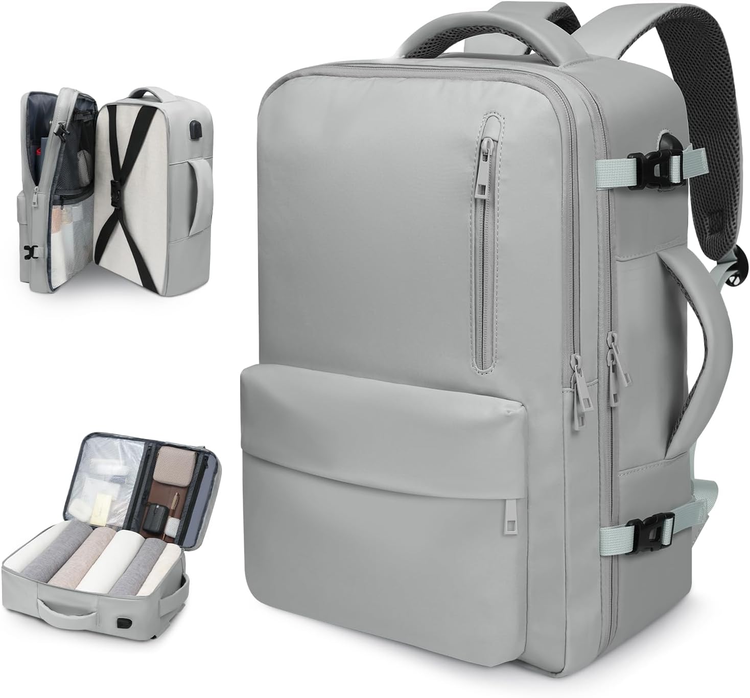 Amazon.com: Prezon 35L Travel Backpack | 180° All-Open Design | Multi-Pockets | Airline Approved ...