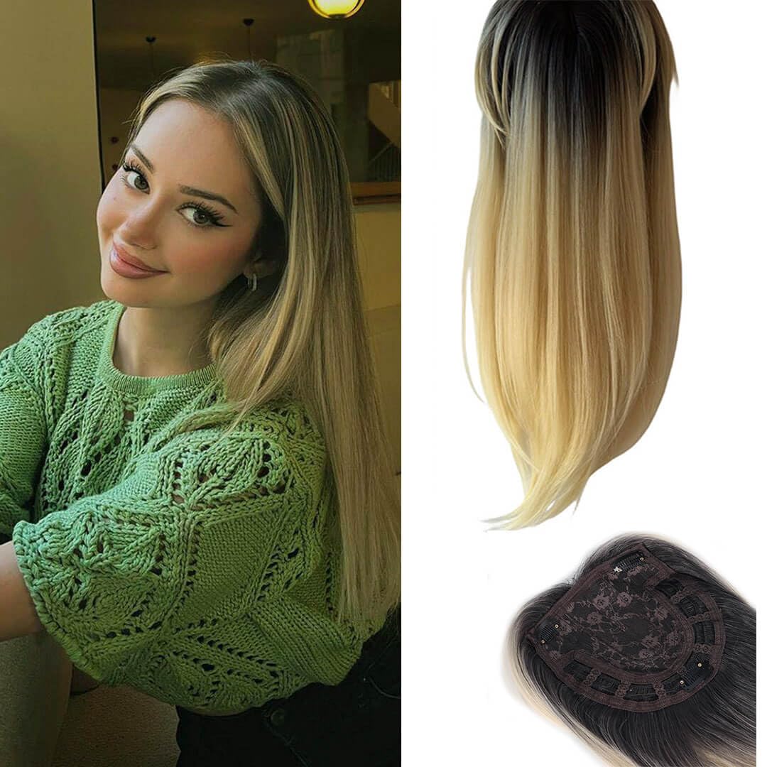 MzeeR 18 Inch Hair Topper,Long Layered Hair Topper with Bangs for Women ...