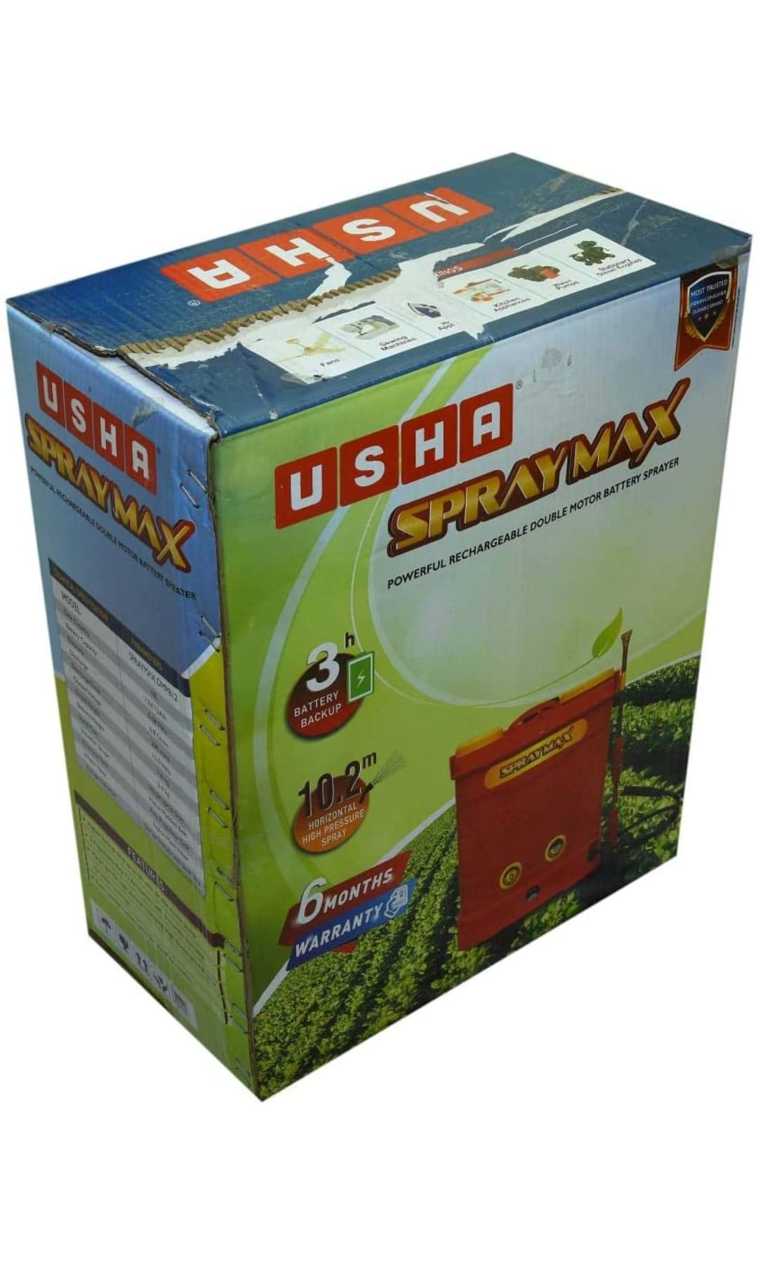 Buy USHA Double Motor Battery Spray Comes with Powerful Heavy Duty ...