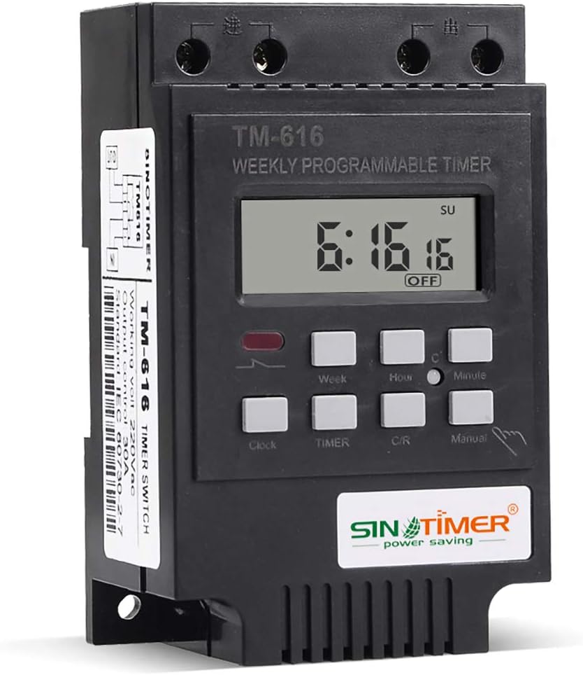 Digital Programmable Timer - Black 110V Weekly 24 Hours / 7 Days ...