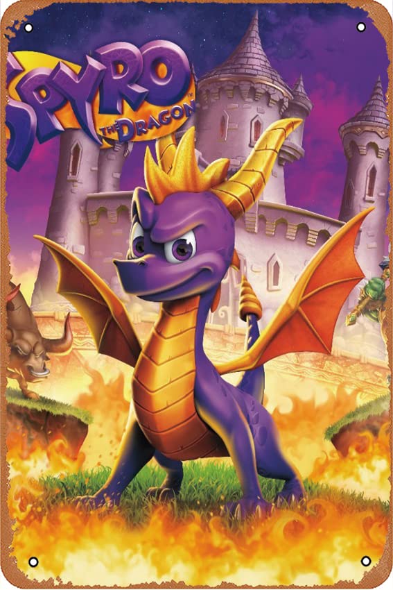 Amazon.com : Spyro The Dragon 1 2022 Retro Metal Tin Sign Vintage Room ...