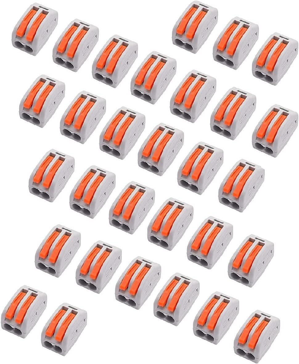 Besillia 30 Pcs 2 Port Lever Wire Conductor Compact Wire Connectors ...