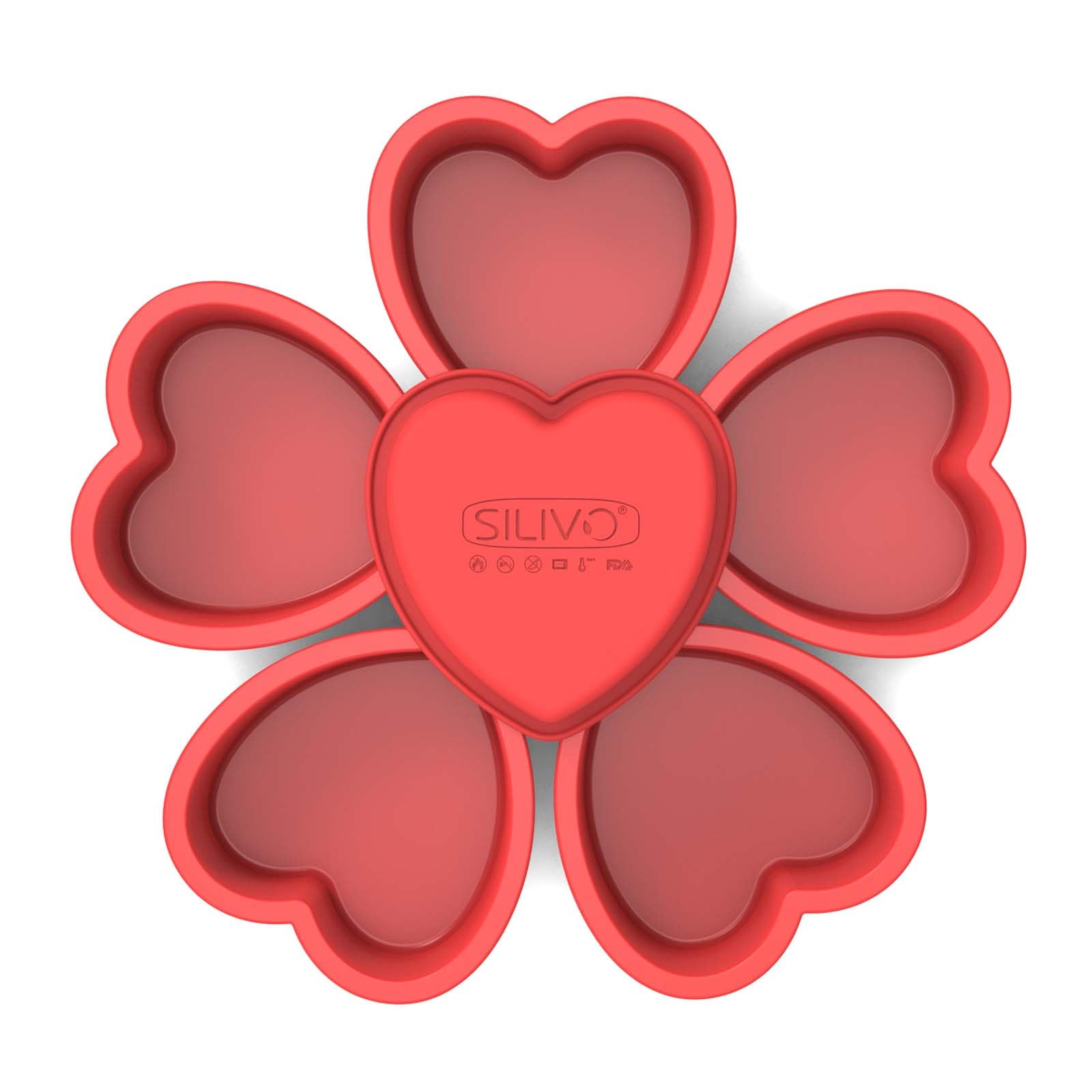 Amazon.com: SILIVO Mini Heart Shaped Cake Pans (6 Pack) - 3.5 Inch ...