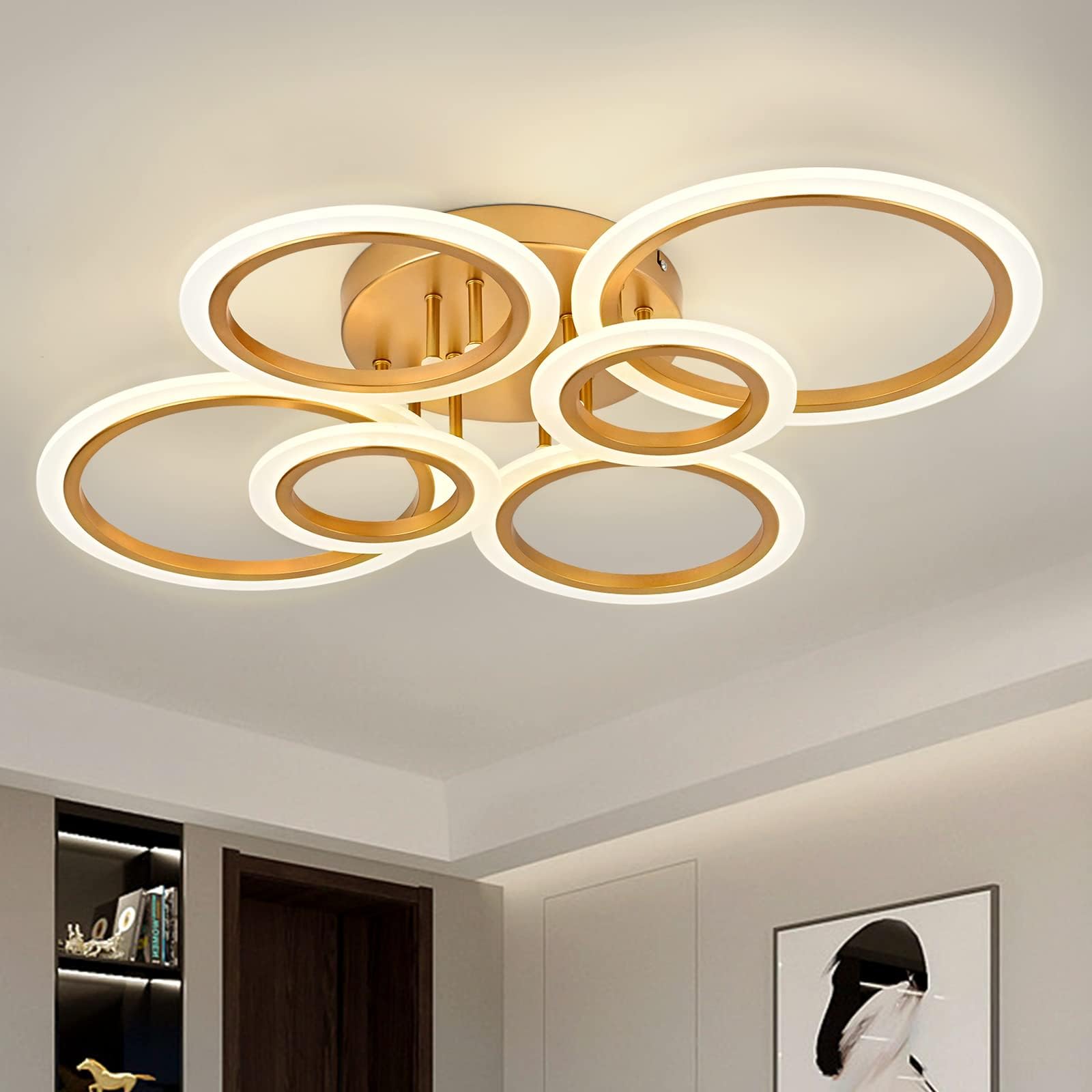 Vloitgol Led Hallway Light Fixtures Modern LED Ceiling Light 6000K Gold ...