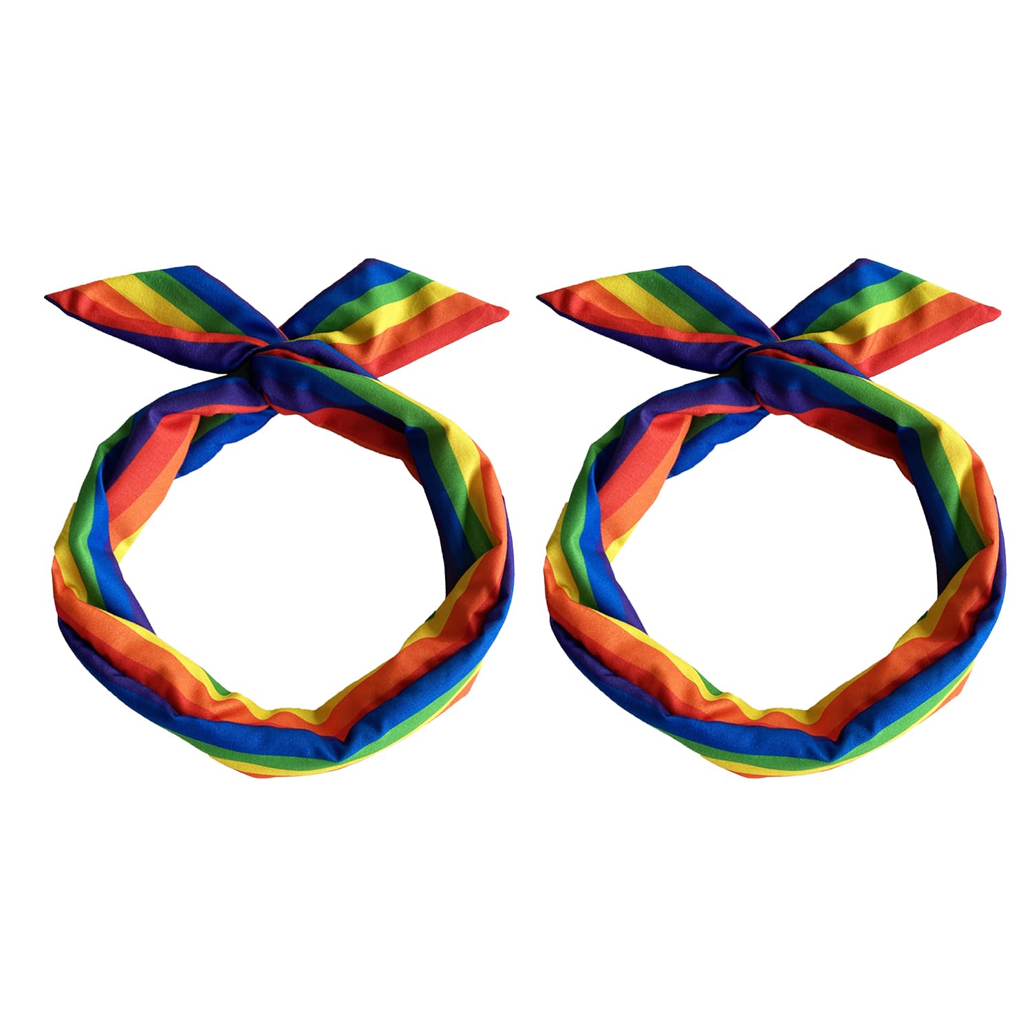 Amazon.com : Tinsow Rainbow Headbands, 2 Pcs, Elastic, Cotton, Female ...