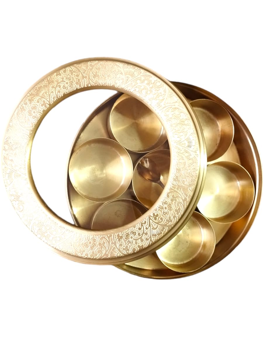Buy Infinity line Premium Brass Masala Box For Kitchen With Glass Cover ...