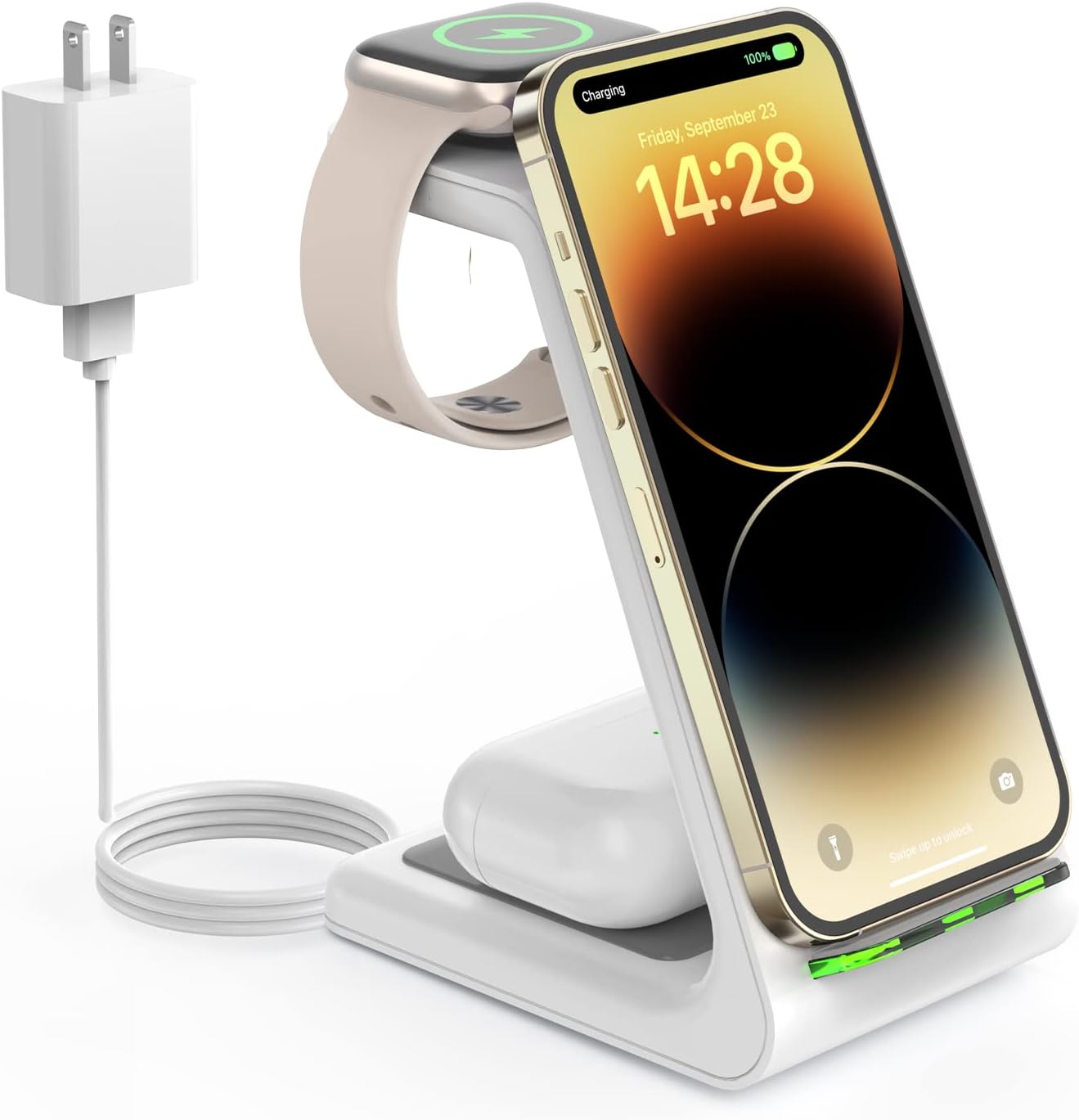 Amazon.com: Wireless Charger iPhone Charging Station: 3 in 1 Charger ...