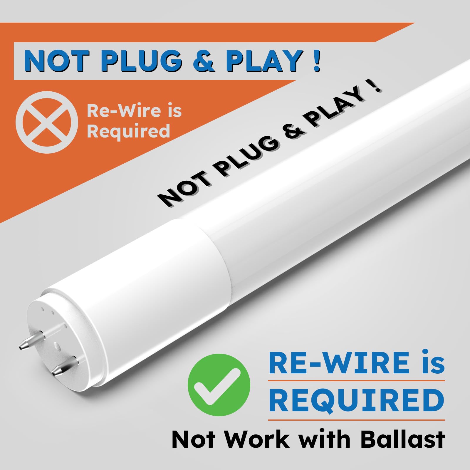 Snapklik.com : 10-Pack T8 LED Bulbs 4 Foot, LED Fluorescent Tube ...