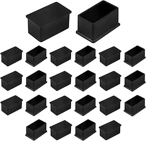 Moicstiy 24Pcs Rectangle Chair Leg Caps Rubber Anti-Slip Furniture Leg ...