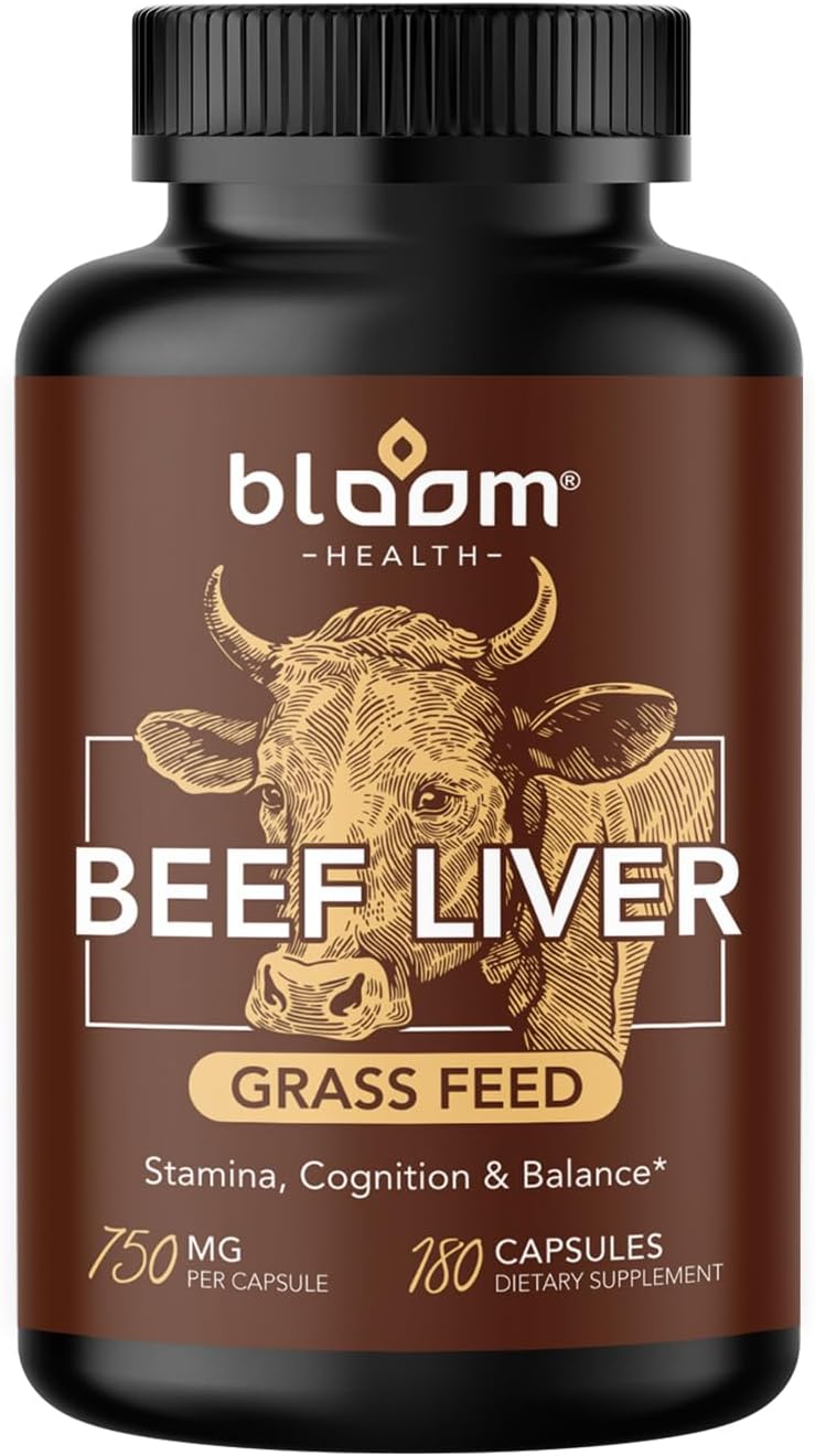 Amazon.com: Bloom Health Grass Fed Beef Liver Supplement, 3000mg Bovine ...