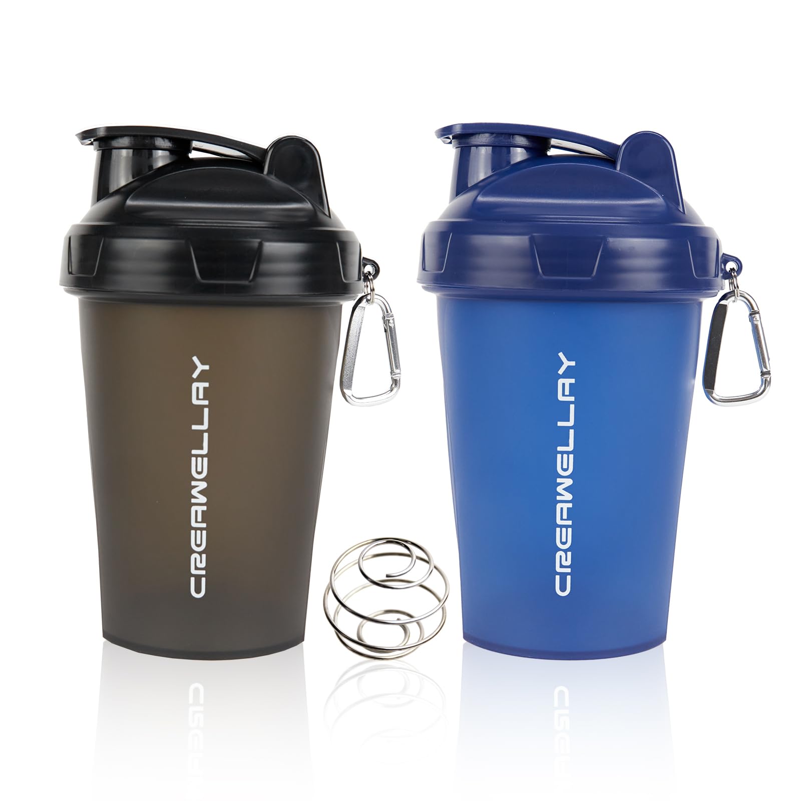 Amazon.com: CREAWELLAY 2 Pack Shaker Bottles for Protein Mixes, 17 oz ...