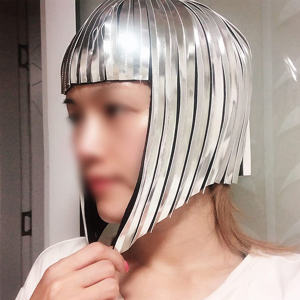 Short Bob Hair Wigs Straight Flat Bangs Mirror Holographic Space ...