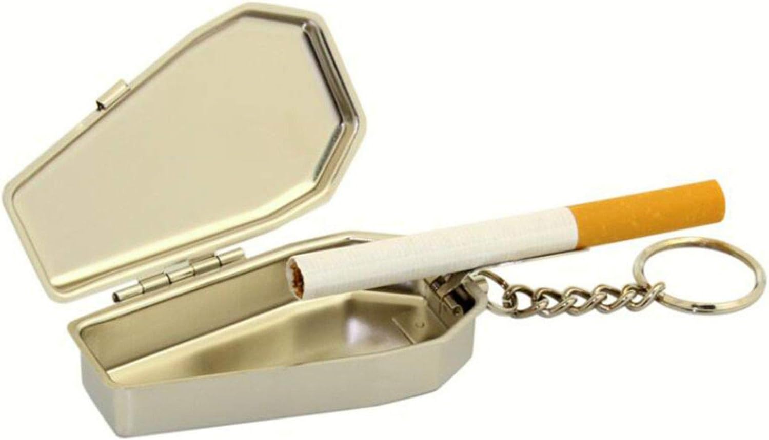 QQAAZZ Mini Coffin Ashtray Key Ring Cute Moving Smoke Tray Travel ...