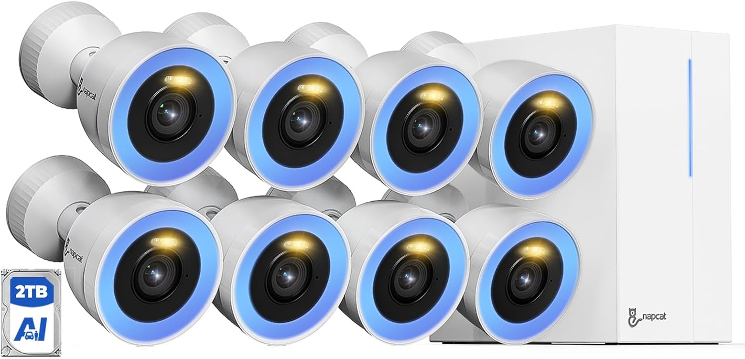 Amazon.com: NAPCAT PoE Security Camera System, 8Pcs Outdoor Wired Home ...