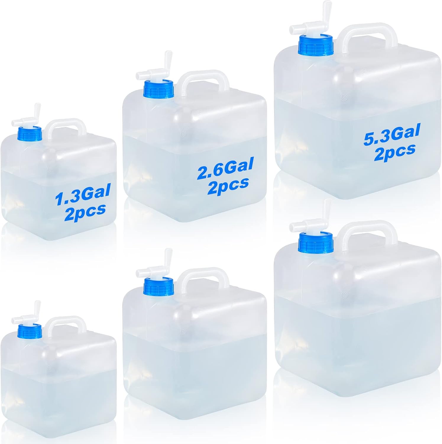 Amazon.com: Tessco 6 Pack Collapsible Water Container with Spigot ...