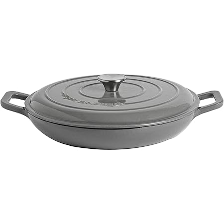 Argon Tableware Cast Iron Shallow Casserole Dish - Enameled Dutch Oven ...