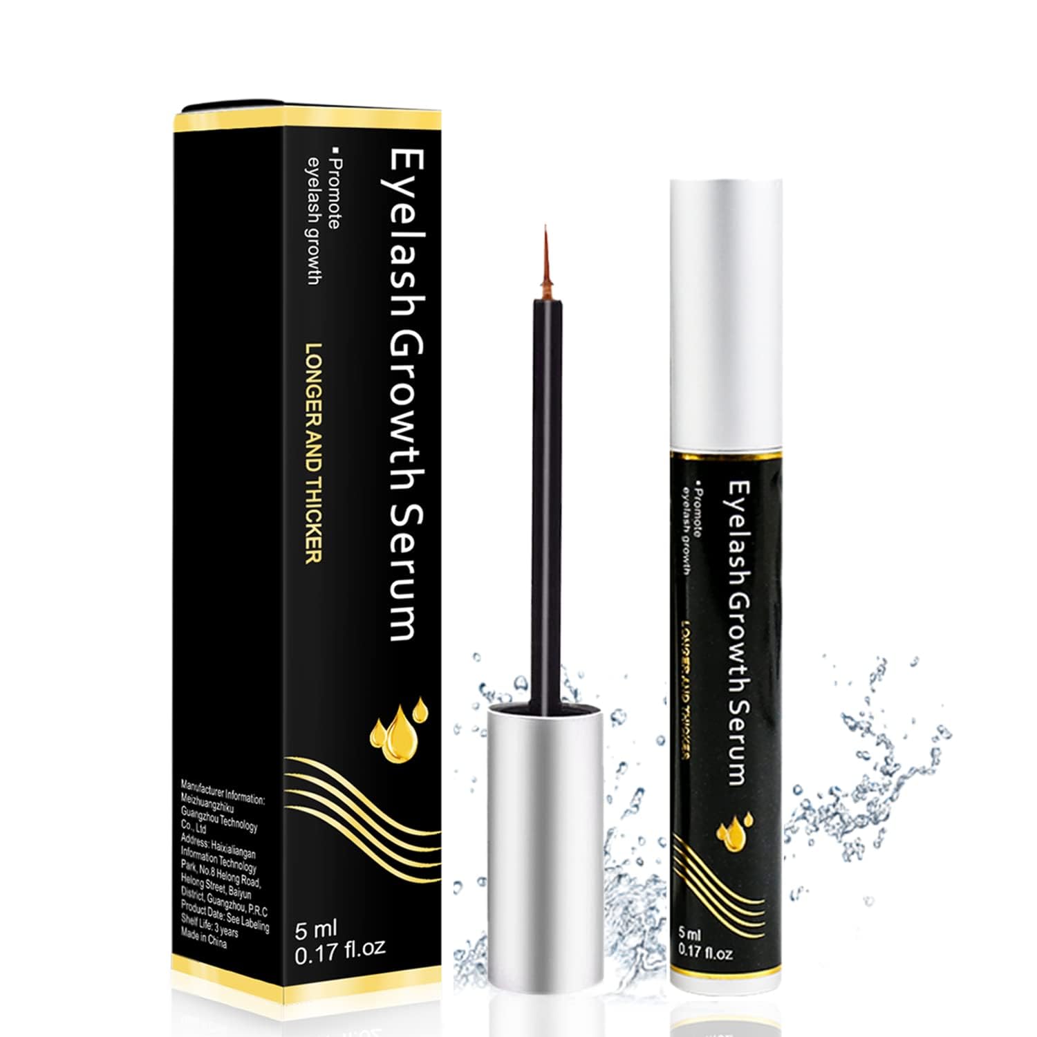 Amazon.com: Eyelash Growth Serum, 5ml Fuller & Longer Looking Eyelashes ...