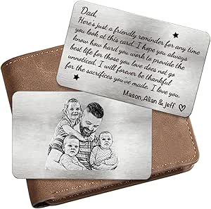 Amazon.com: Personalized Engraved Daddy Wallet Card, Custom Fathers Day ...