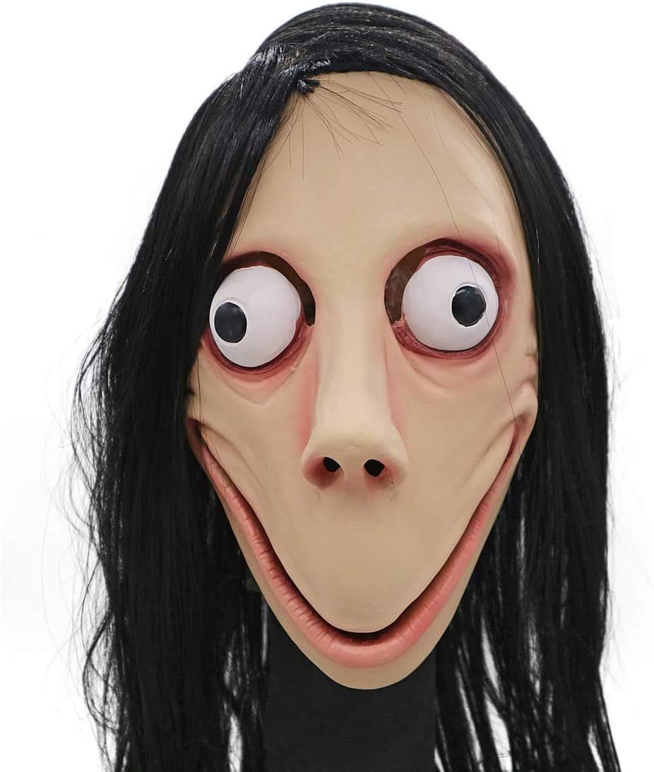 Momo Scary Mask - Creepy Halloween Latex Cosplay Costume Full Head Mask ...
