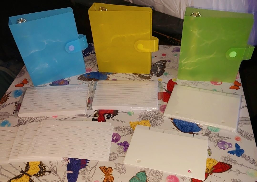 Amazon.com : 3 Pack Index Card Binder with Dividers, 60 Sheet Each, 3x5 ...