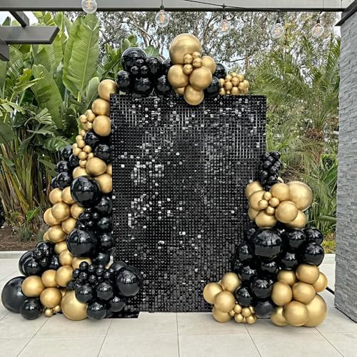 Amazon.com : Black Shimmer Wall Backdrop 6ftx6ft Square Sequin Shimmer ...