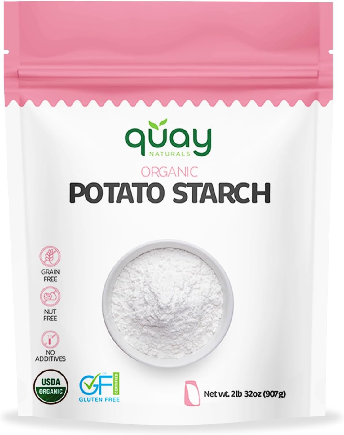 Amazon.com: Quay Naturals Organic Potato Starch, Unmodified, 2lb ...
