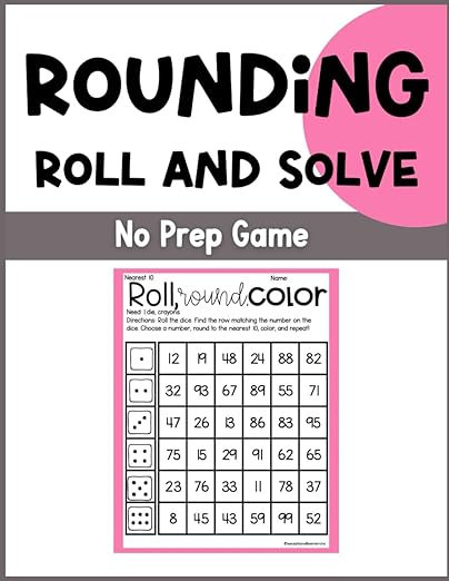 Roll, Round, Color: Rounding to the Nearest 10, 100, and 1,000 No Prep ...