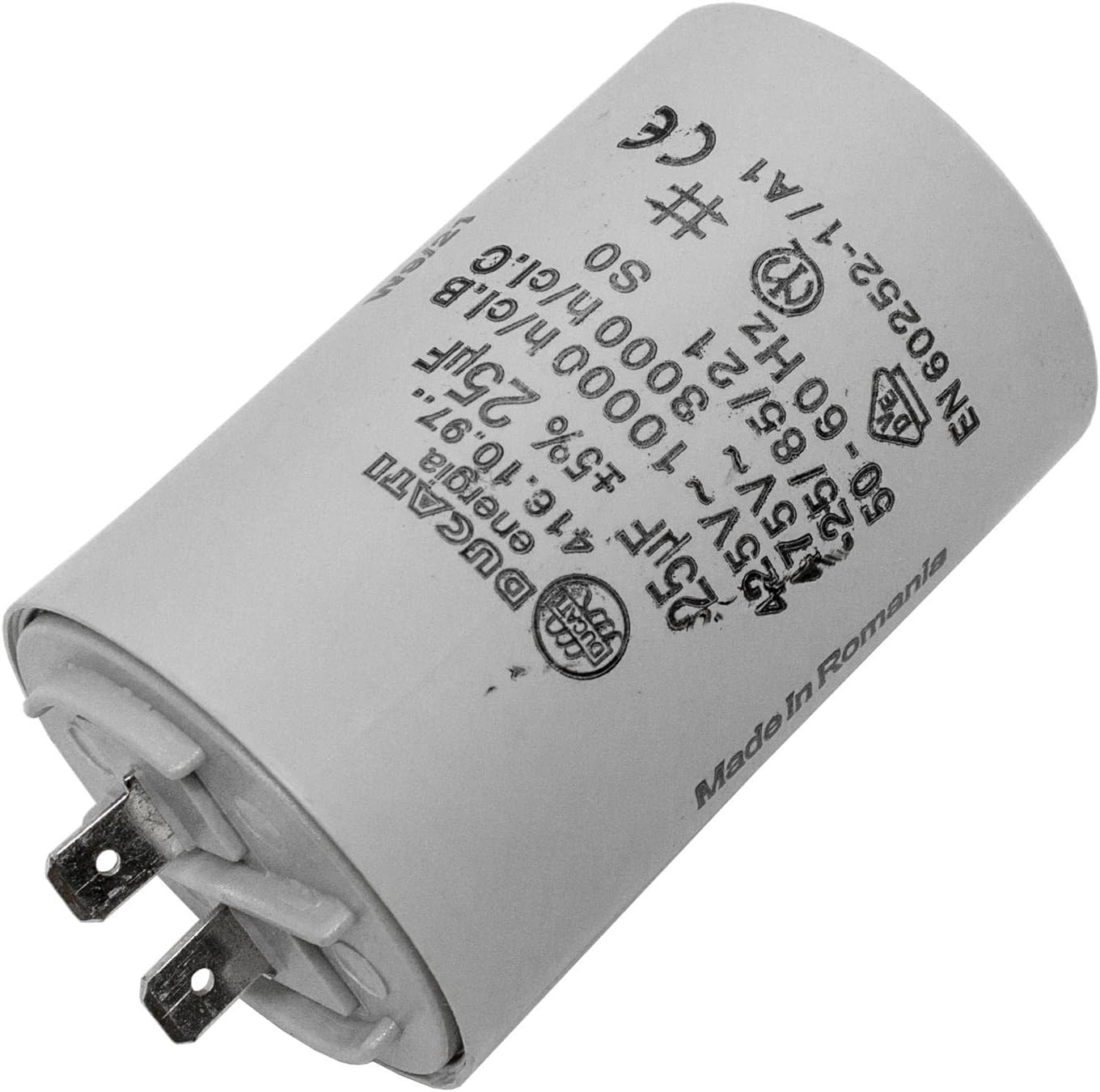 Condensatore motore 25µF 400V 45x70mm Spina 6,3x0,8mm Ducati 416.10.97 A 25uF : Amazon.it ...