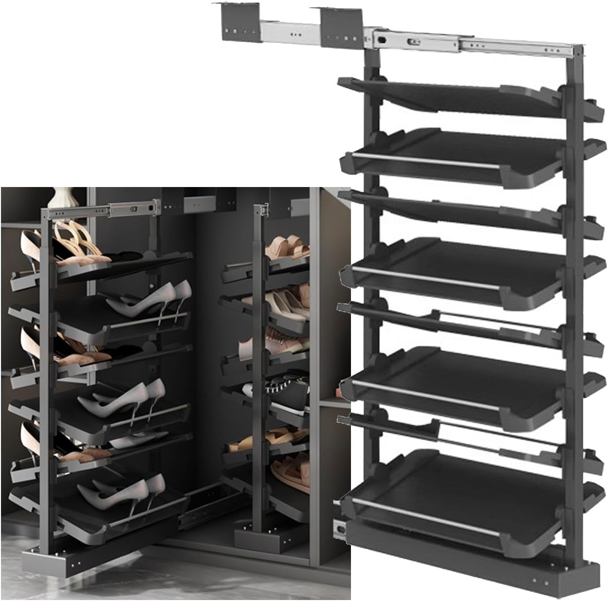 Amazon.com: CUXAHO Pull-Out Shoe Rack for Mounted Closet,Wardrobe ...