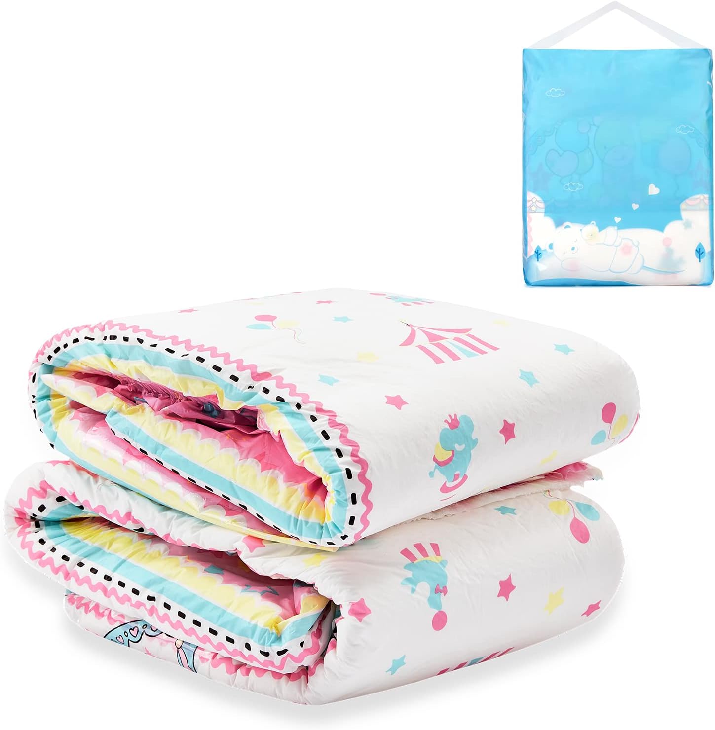 LittleForBig 5500-5800 ml Adult Printed Diaper 2 Pieces Pack 4 Prints ...