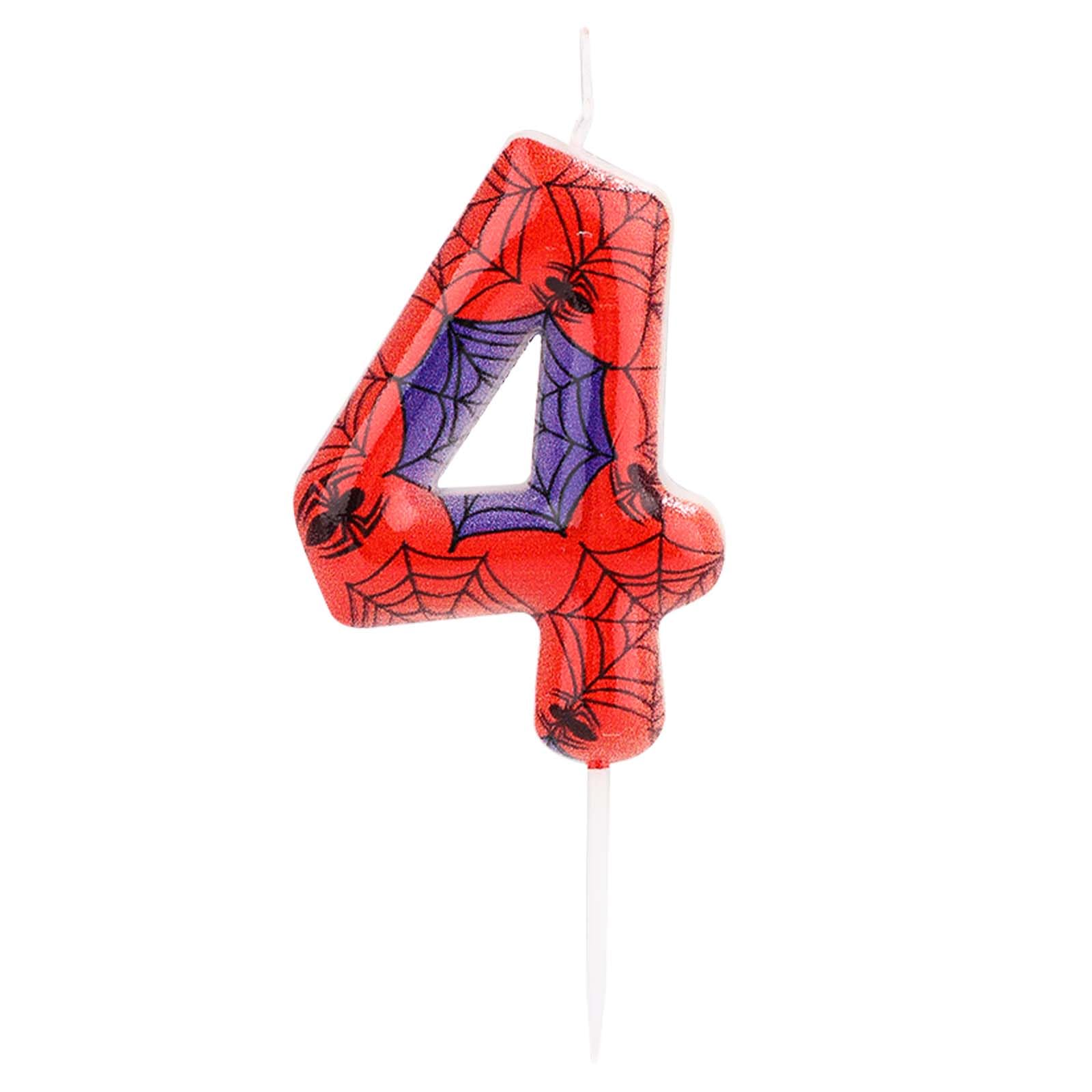 Amazon.com: Spider Birthday Candle, Red Blue Spider Themed Candle ...