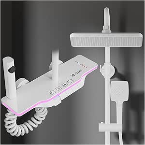 Ksunun Thermostatic Rainfall Shower System With Temperature Display, Rain Shower Head With ...