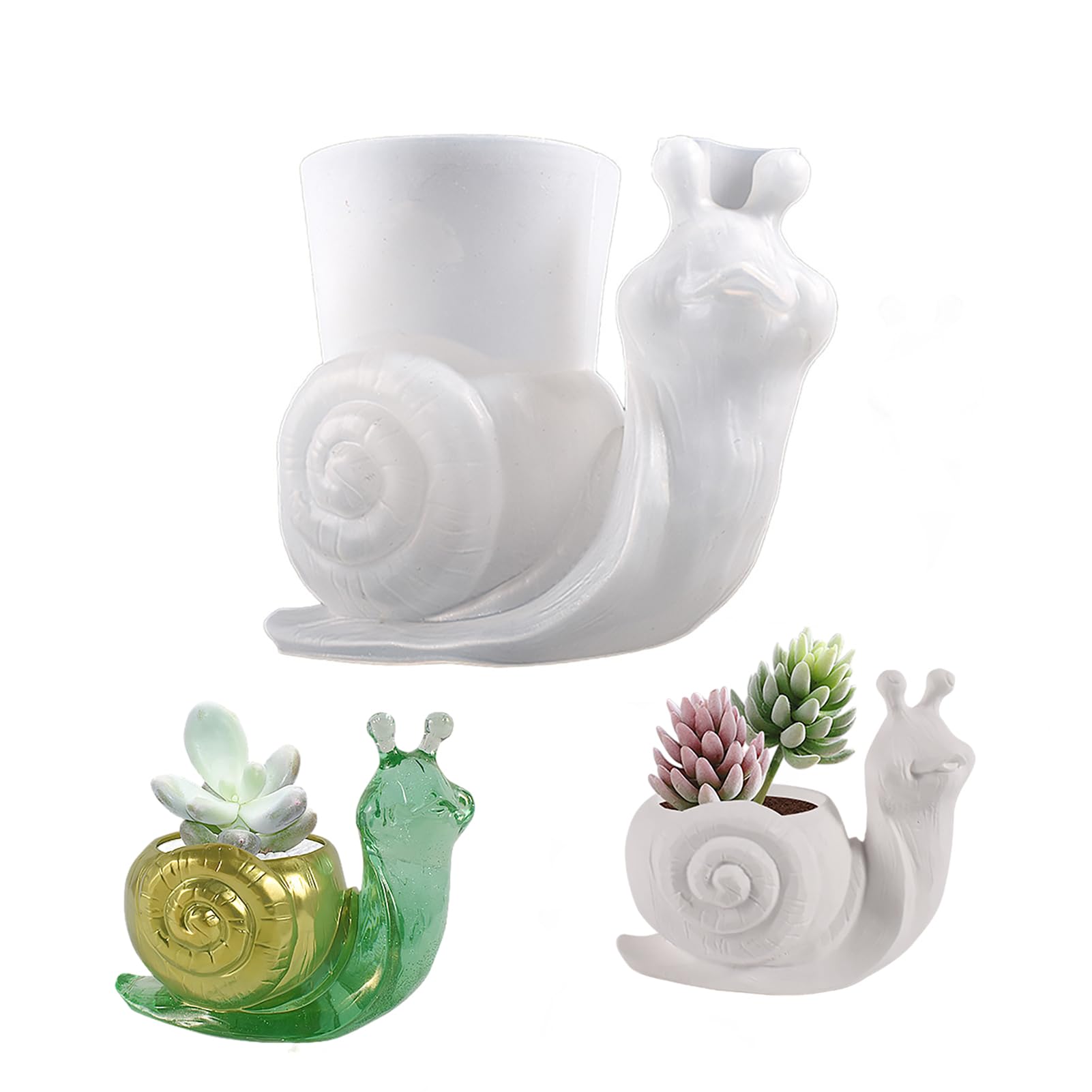 Amazon.com: Silicone Planter Mold Snail Shape, Concrete Molds for ...