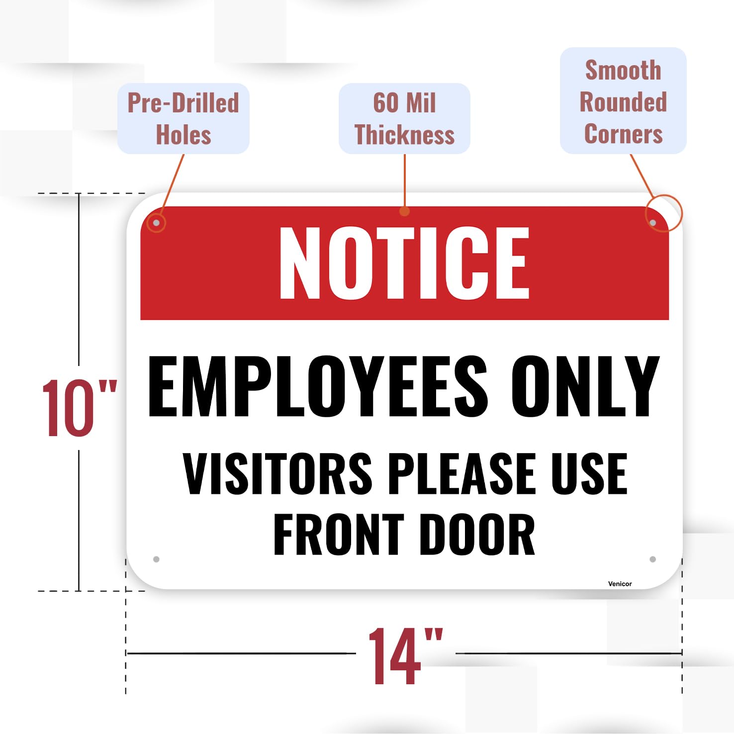 Employee Entrance Only Sign No Entry Sticker "Staff Only" LH SI6050 44