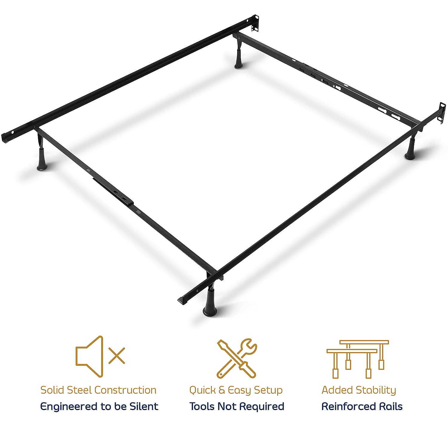 Clara Clark Adjustable Bed Base - Heavy Duty Steel Bed Frame, Metal ...