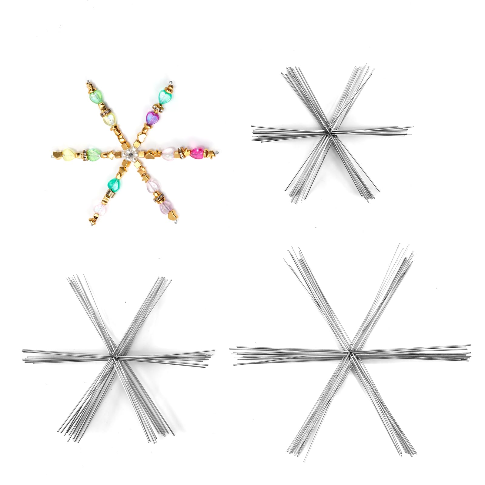 36pcs Snowflake Metal Wire Forms, 3.7 In 4.5 In 6 In Snowflake Bead ...