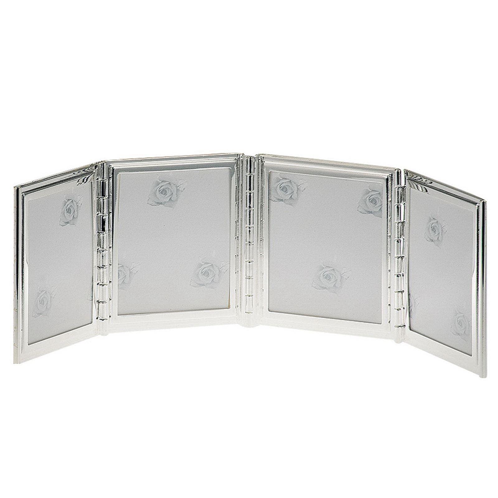 H.Bauer jun. Small Silver-Plated 4-Way Folding Photo Frame for 4 Small ...