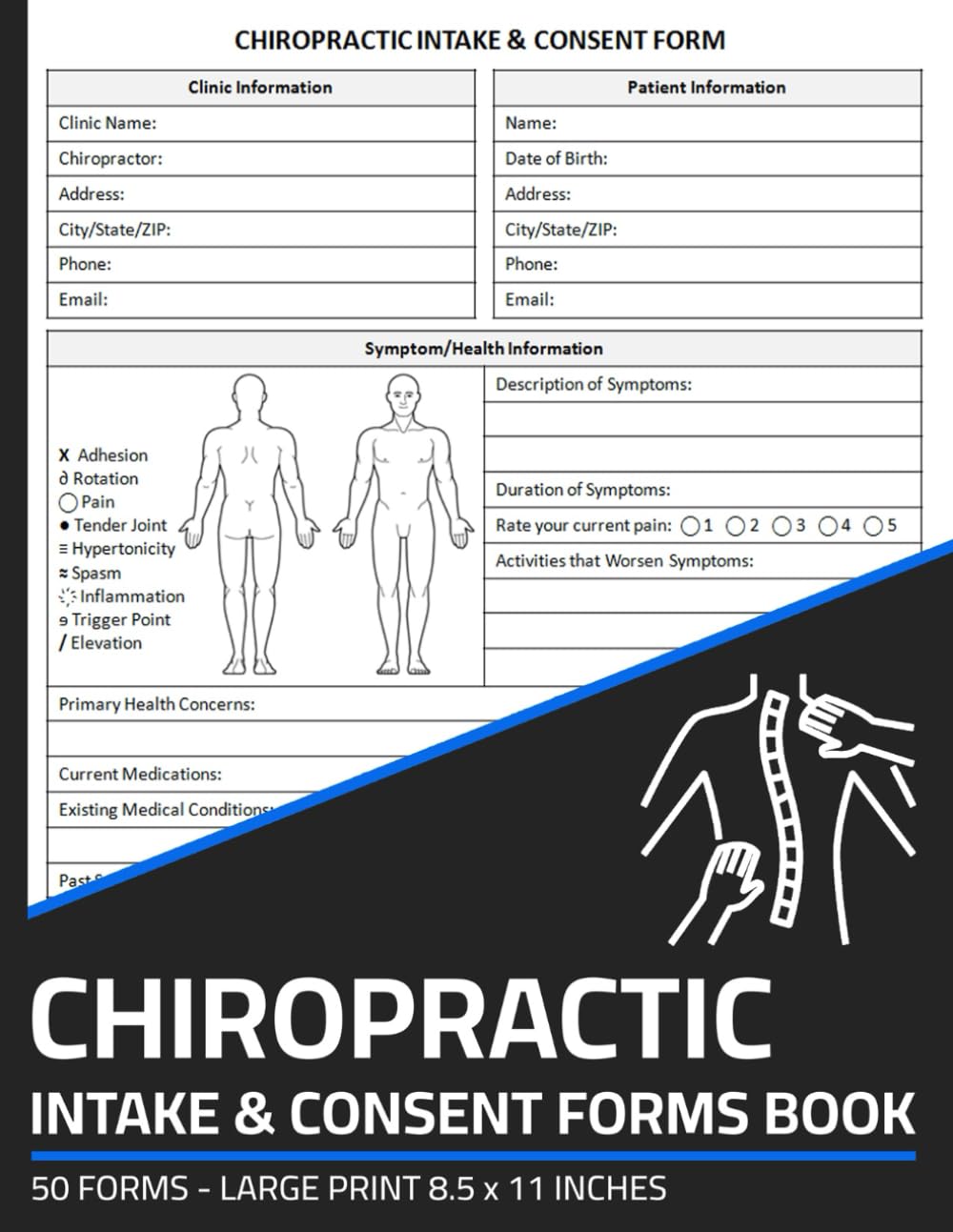 Chiropractic Intake & Consent Forms Book: New Patient Registration Form ...