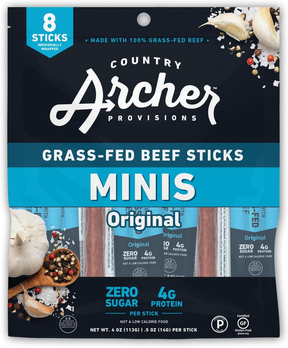 Amazon.com: Country Archer Original Mini Beef Sticks, 4 OZ : Grocery ...