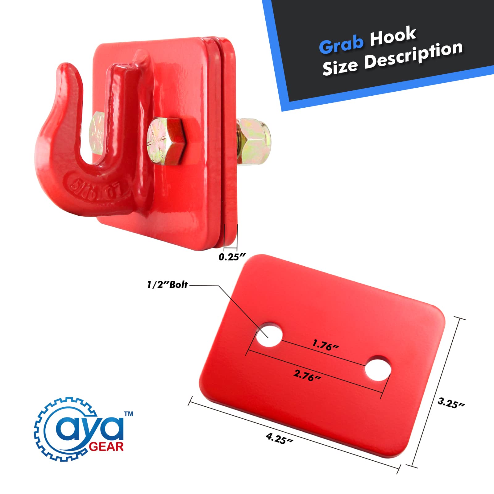 Snapklik.com : AyA Gear 5/16-in Bolt On Grab Hook Mount