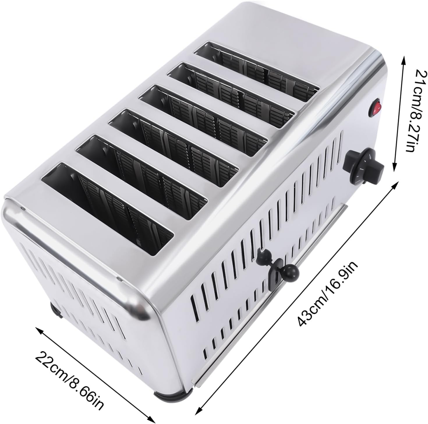 4 Slice Bread Toaster, 1650W 110V Stainless Steel Commercial Toaster ...