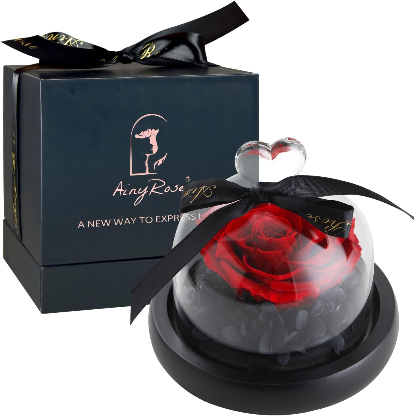 Amazon.com: SW Forever Preserved Real Rose in Glass Dome - Eternal ...