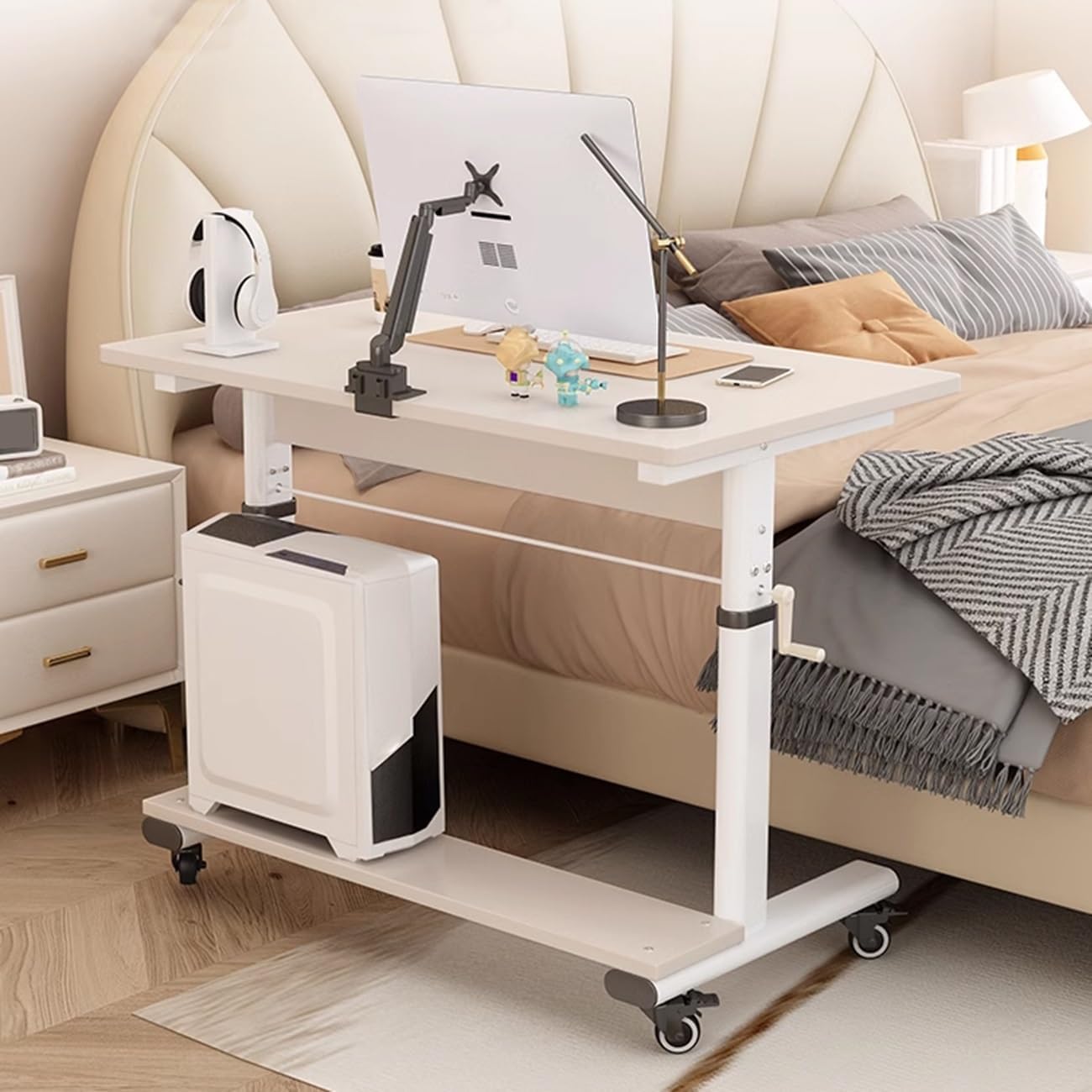Amazon.com: PPOIUYK Overbed Table, Mobile Standing Desk with Wheels ...