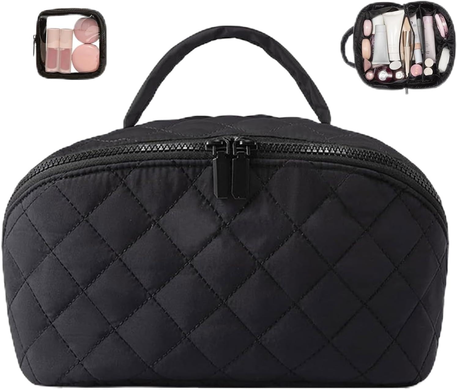 Amazon.com: Makeup Bag for Woman, Expandable Makeup Bag, Travel Makeup ...