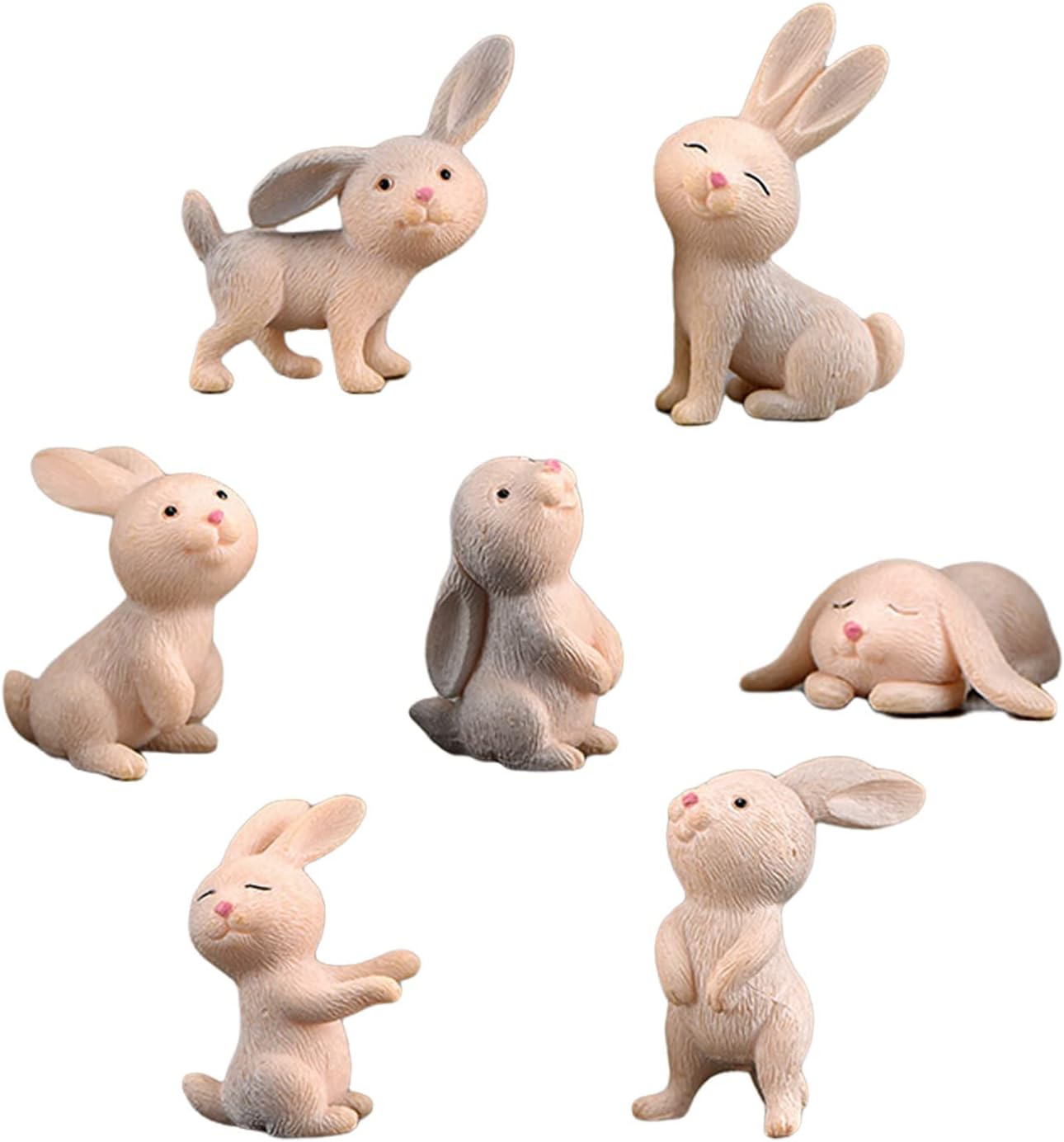 Amazon.com: Beauy Girl 16 Pcs Fairy Garden Miniature Rabbit Figure Mini ...
